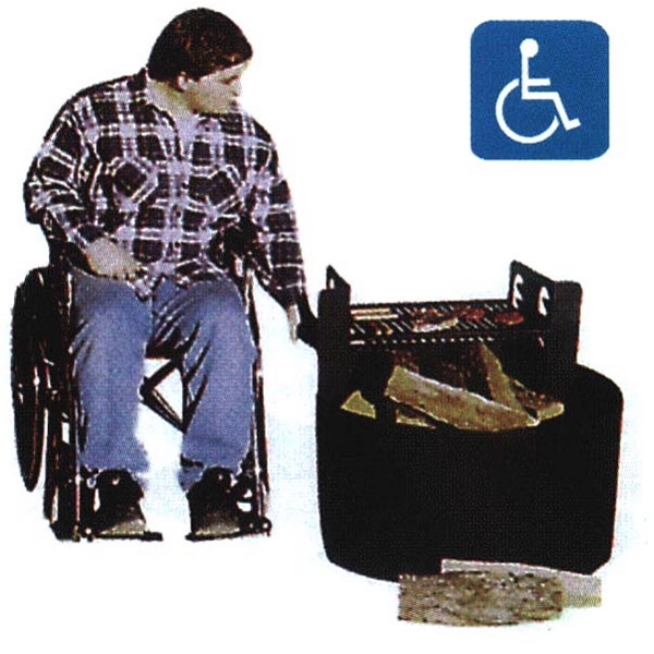 ADA Adjustable Campground Fire Ring, 300 Square In. Cooking Space ...