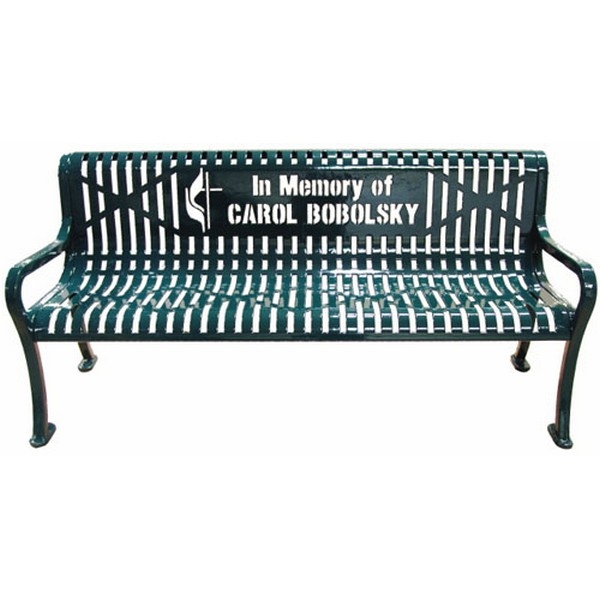 6 Ft. Custom Logo Roll Edge Bench - Picnic Furniture
