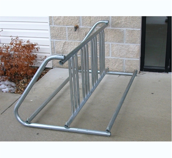Bike Rack 18 Space, 10 Foot Galvanized 1 5/8 In. OD Pipe with 1 In. OD ...