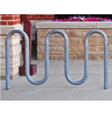 Bike Rack 7 Space Loop 71 In. Galvanized 1 5/8 In. Pipe, Surface Mount ...