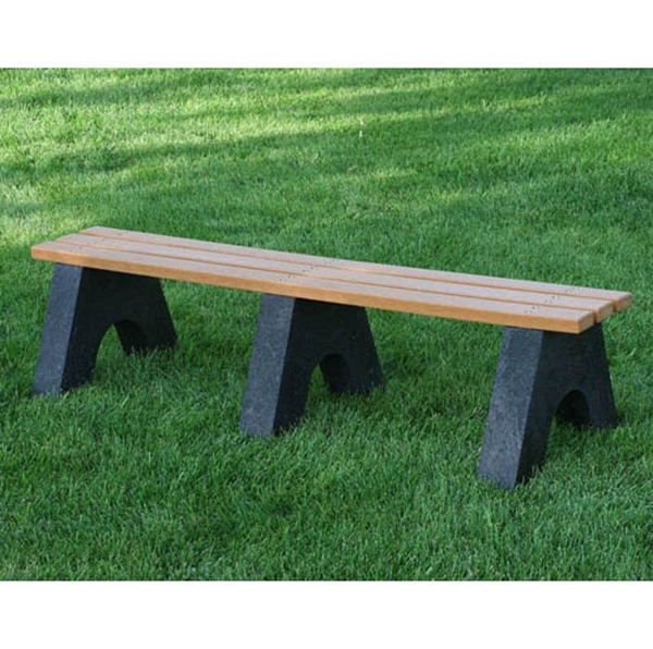 Bench without Back 6 Ft. Recycled Plastic 3 Slat Seat, Portable ...