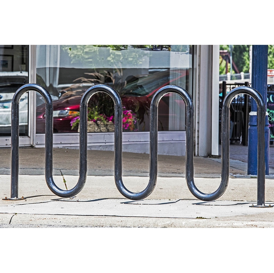 Bike Rack 7 Space Loop Bike Rack 88 In. Powder Coated 2 3/8 In. Pipe ...