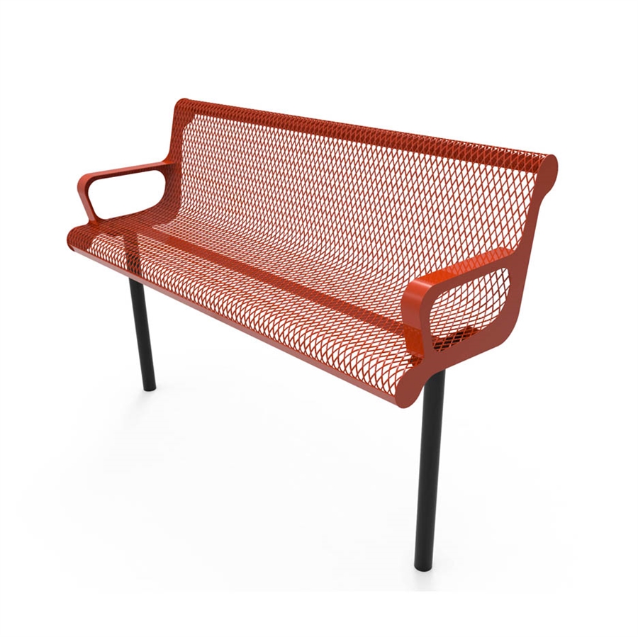 RHINO Contour 6 Ft. Bench with Arm, Thermoplastic Expanded Metal ...