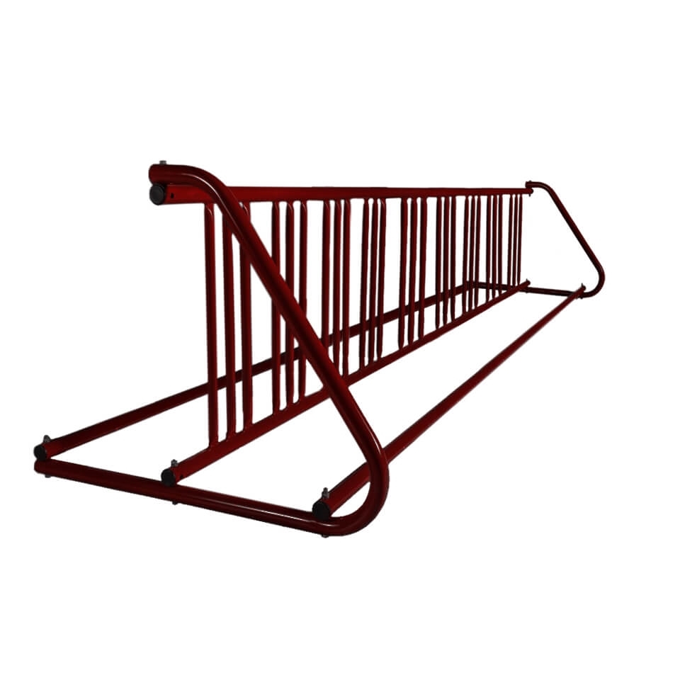 18 Space "W" Style Steel Grid Bike Rack, Portable - 10 Ft.