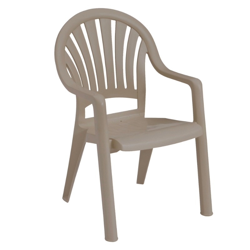 Pacific Fan Back Plastic Resin Stacking Armchair - Picnic Furniture