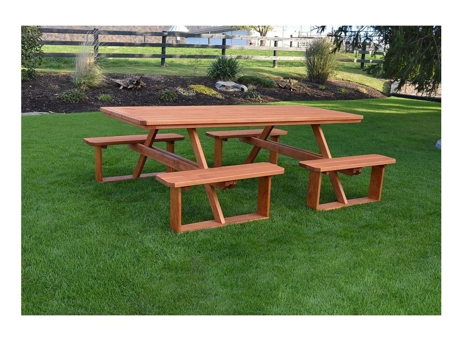 8 ft. Wooden Rectangular Walk-In Picnic Table - Picnic Furniture