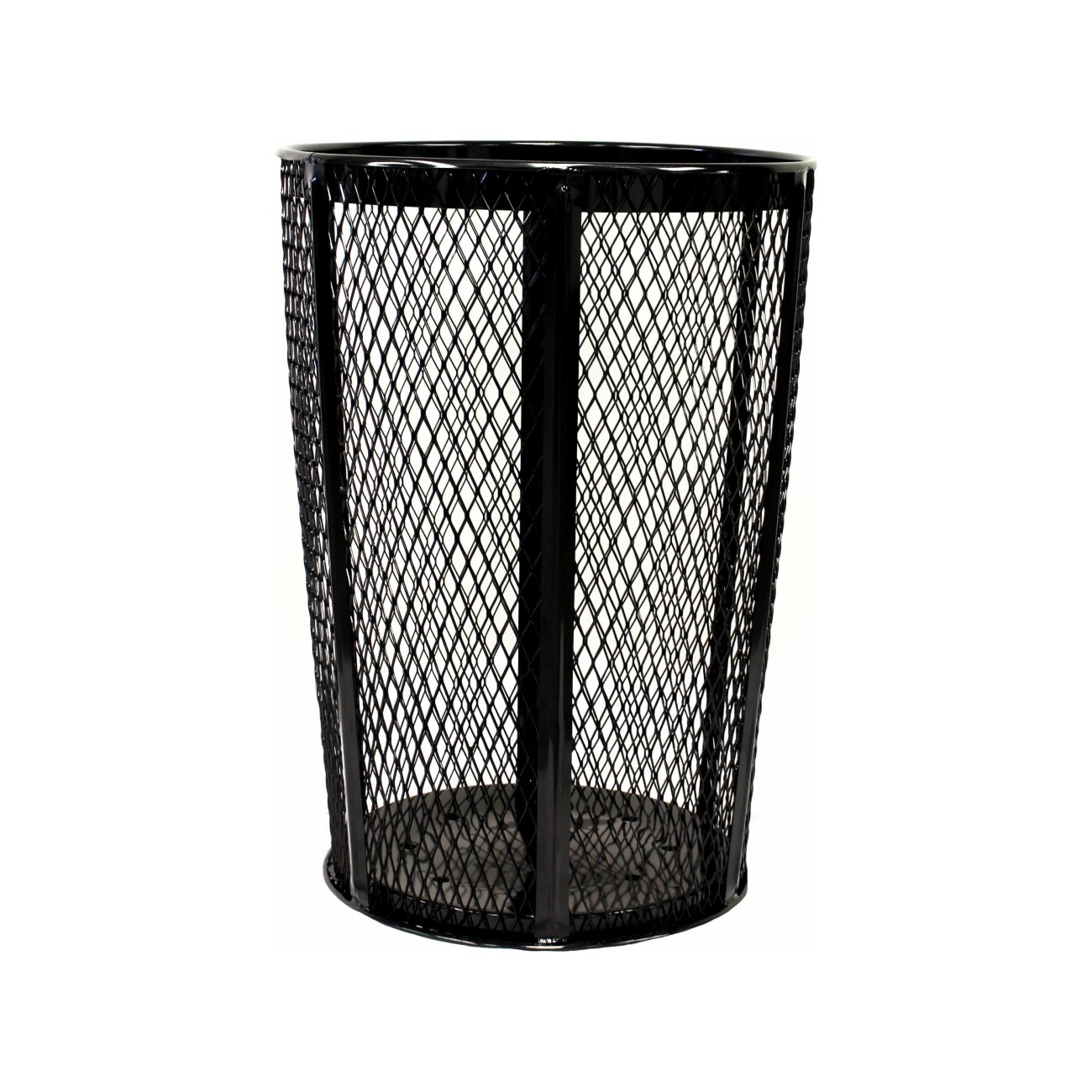 Quick Ship Trash Can Expanded Metal Basket Round 48 Gallon, Galvanized ...