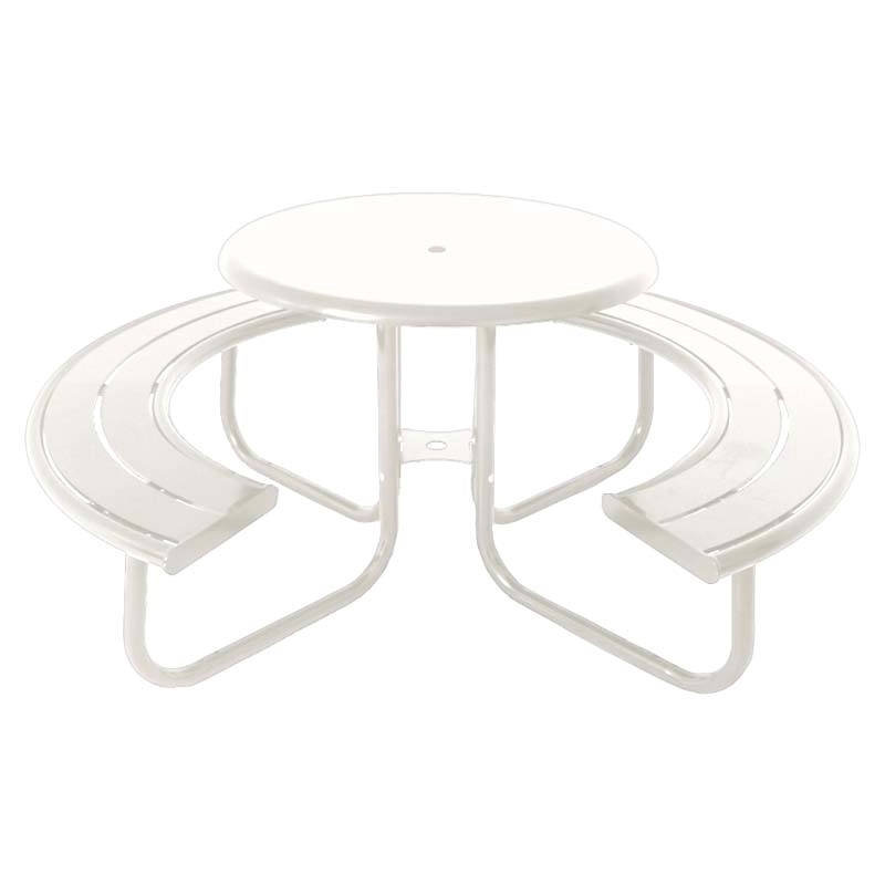 Acadia 36" Round Powder Coated Steel Portable Picnic Table - Picnic ...
