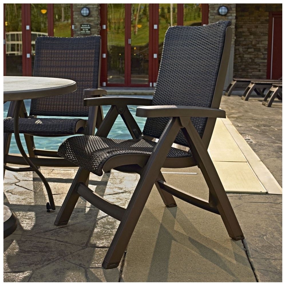 Java Plastic Resin Sling Chaise Lounge Espresso and Bronze - Picnic ...