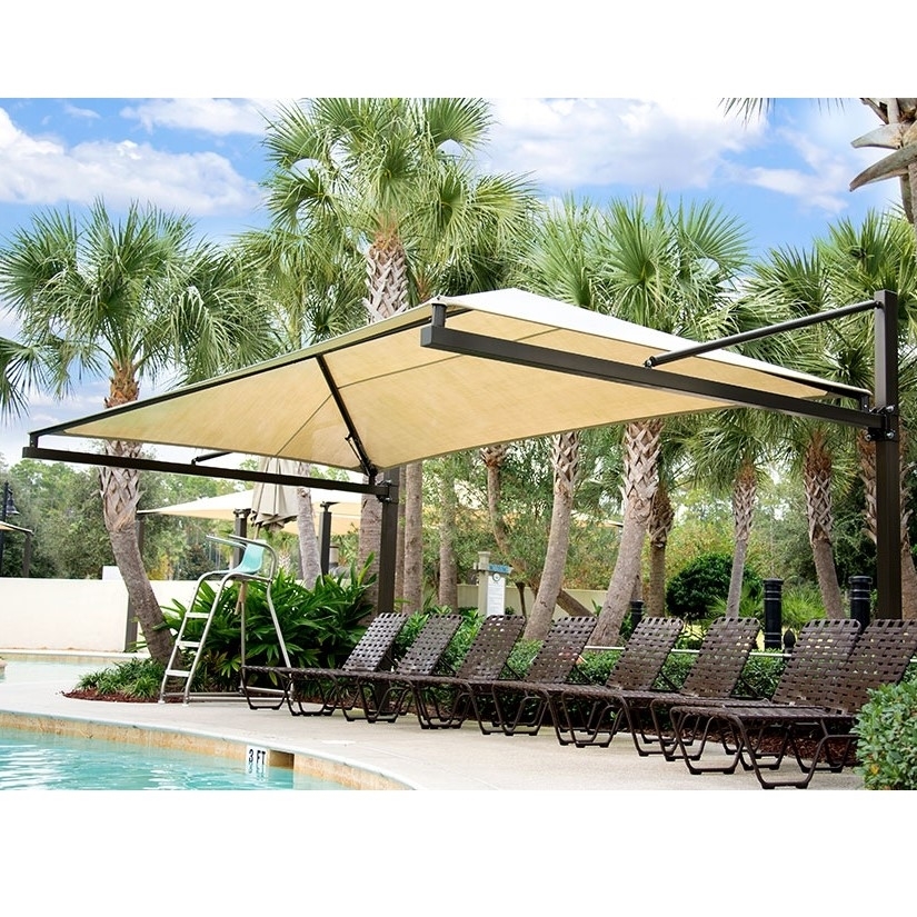 Rectangular Suspended Cantilever Shade With Steel Frame - Picnic Furniture