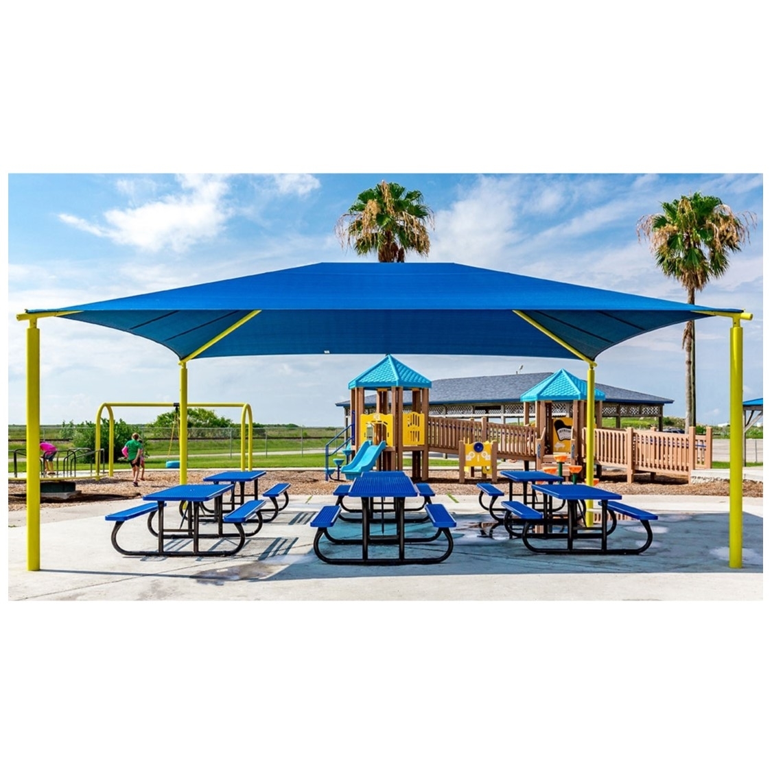 20 x 10 Ft. Rectangular Shade Structure Polyethylene Fabric with Steel ...