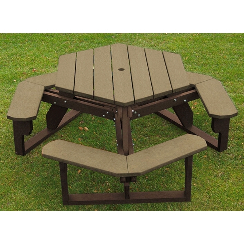 Hexagonal Recycled Plastic Picnic Table - Picnic Furniture