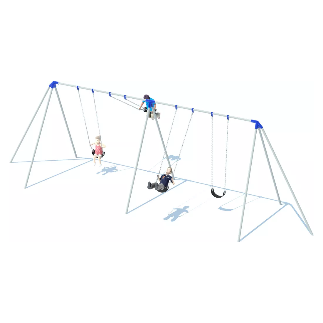 Tripod 8 ft Swing Set with 2 Belt Seats – Picnic Furniture