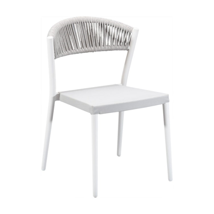 Rope Back Patio Armless Dining Chair - Picnic Furniture