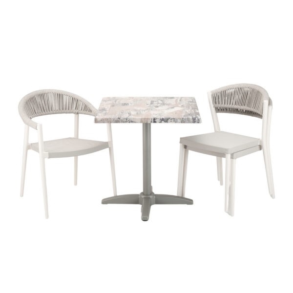 Rope Back Patio Armless Dining Chair - Picnic Furniture