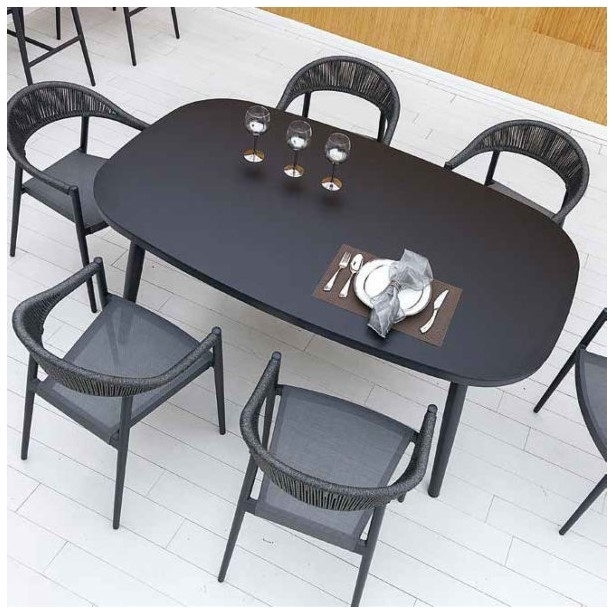 Rope Back Patio Armless Dining Chair - Picnic Furniture