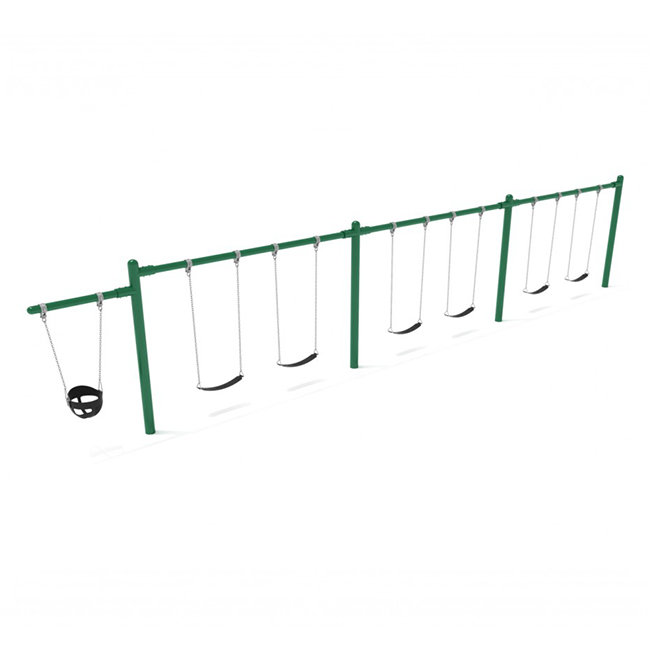 Elite 7/8 ft Swing Set w/6 Belts & 1 Bucket – Picnic Furniture