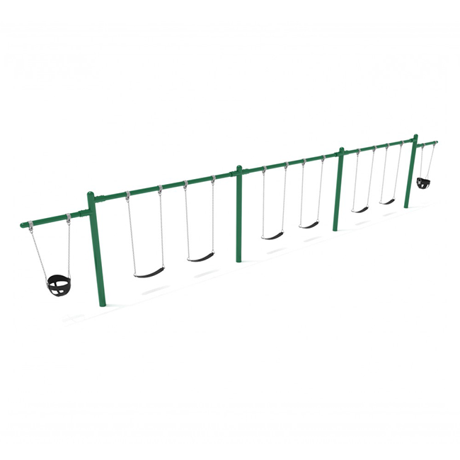 Elite 7/8 ft Swing Set w/6 Belts & 2 Buckets – Picnic Furniture