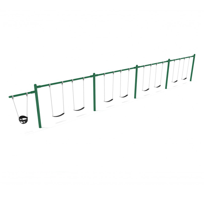 Elite 7/8 ft Swing Set w/8 Belts & 1 Bucket – Picnic Furniture