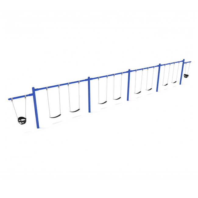 Elite 7/8 ft Swing Set w/8 Belts & 2 Buckets – Picnic Furniture ...