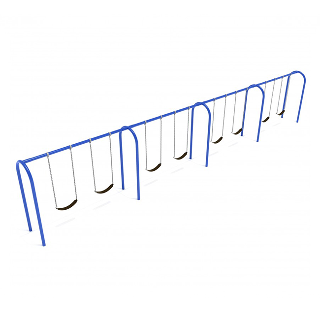 8 Foot High Elite Arched Post Commercial Swing Set with 8 Belt Seats ...