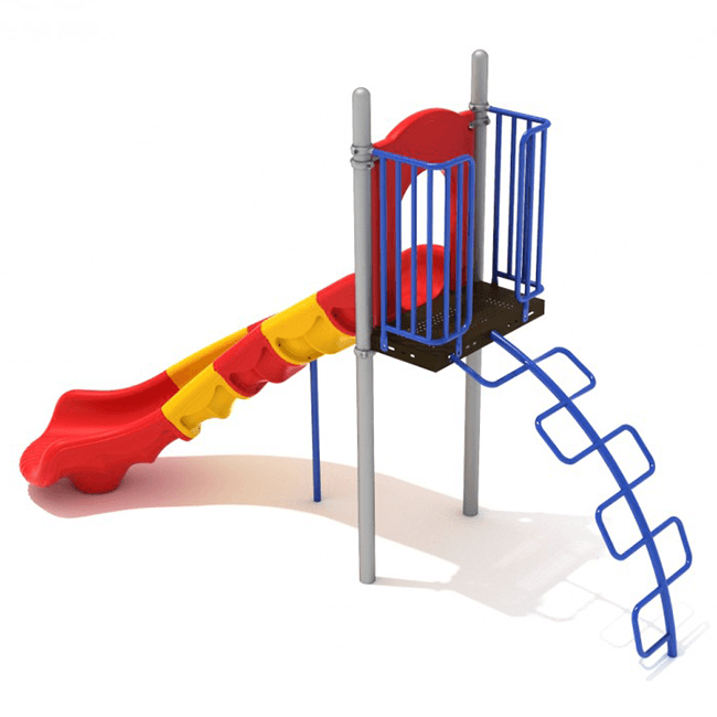 5 Foot Single Left Turn Sectional Freestanding Slide with Snake Climber ...