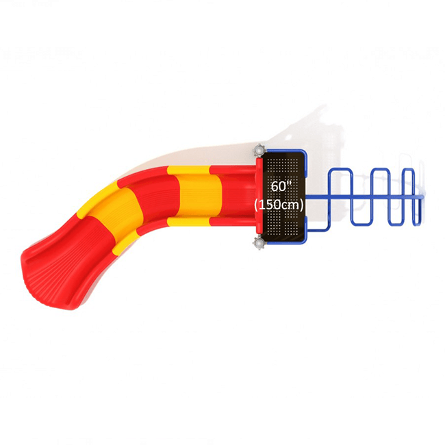 5 Foot Single Left Turn Sectional Freestanding Slide with Snake Climber - Ages 5 to 12 yr ...