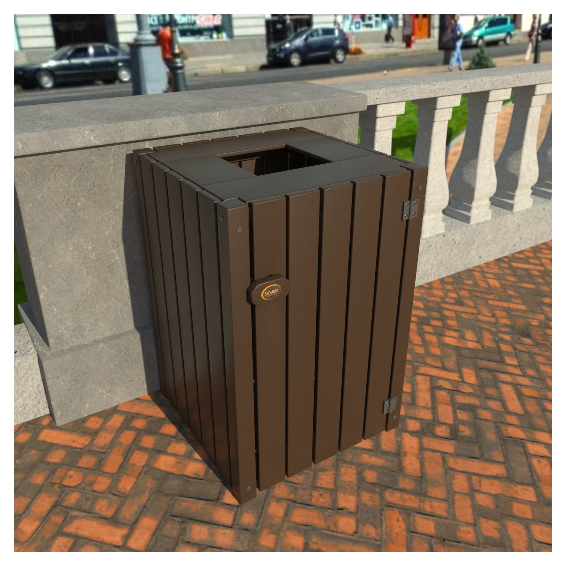 30 Gallon Highwood Flat Trash Can - Picnic Furniture
