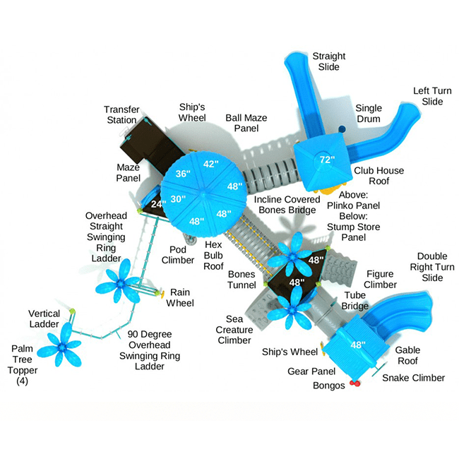 Fancy Frog Large Commercial Playground Equipment - Ages 5 to 12 yr ...