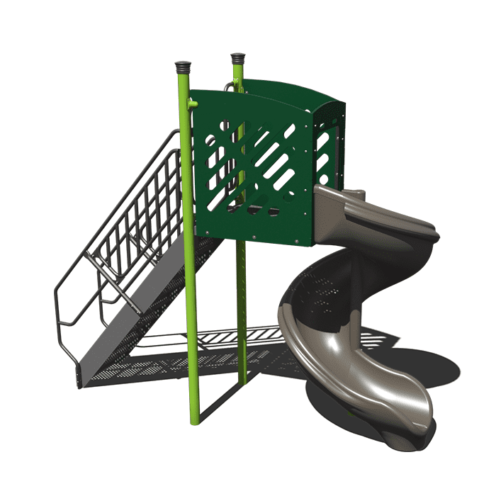 Open Spiral Freestanding Slide with 6’ Deck Height - Ages 5 to 12 yr ...