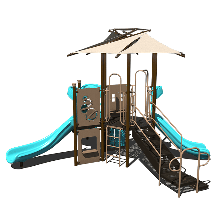 Pinwheel Play Place Shaded Daycare Playground Structure - Ages 2 to 5 ...