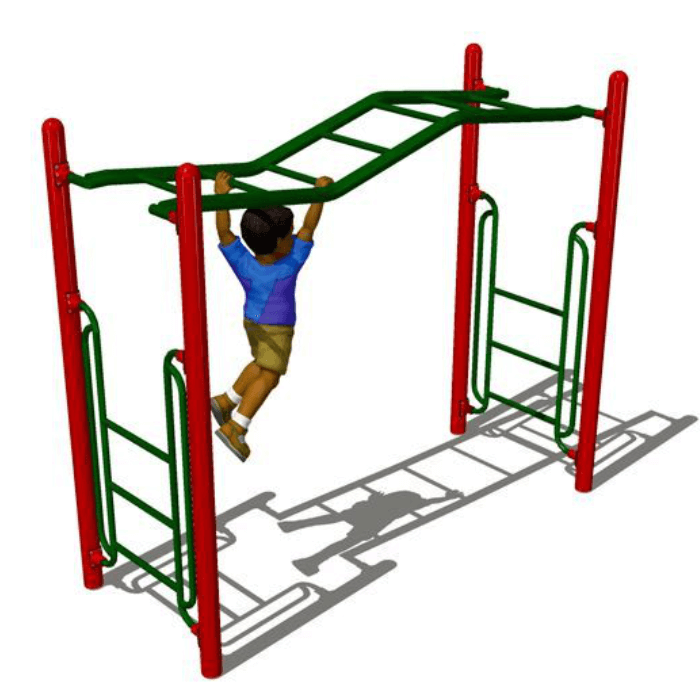 Wavy Straight Rung Overhead Playground Freestanding Monkey Bars - Ages ...