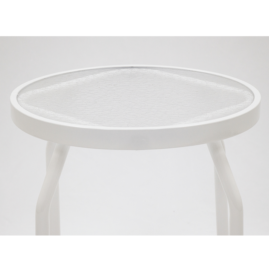 St. Maarten II Straight Acrylic Round Side Table - Picnic Furniture