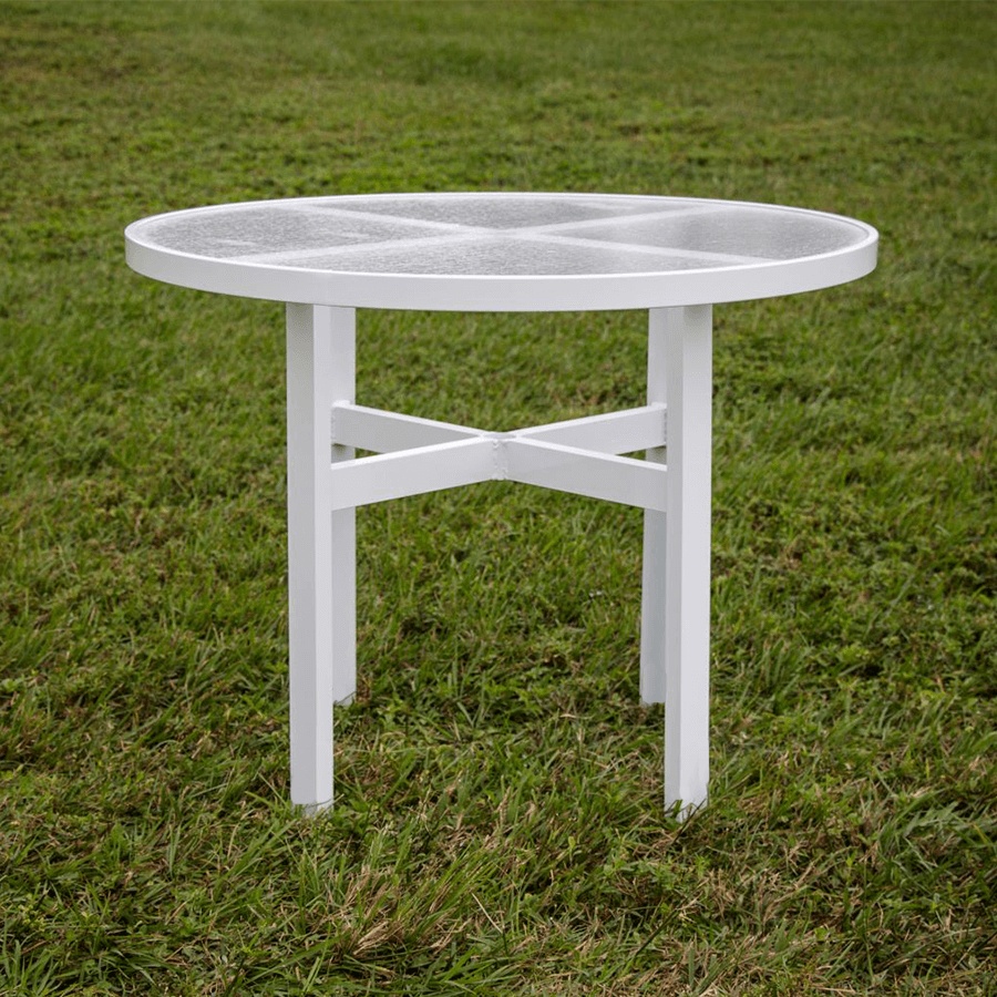 Dockside 42 Inch Acrylic Round Patio Dining Table - Picnic Furniture