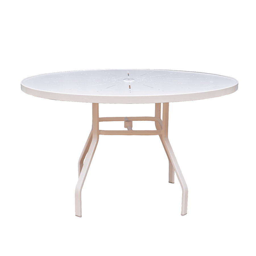 Resort Punched Aluminum Round Poolside Dining Table - Picnic Furniture