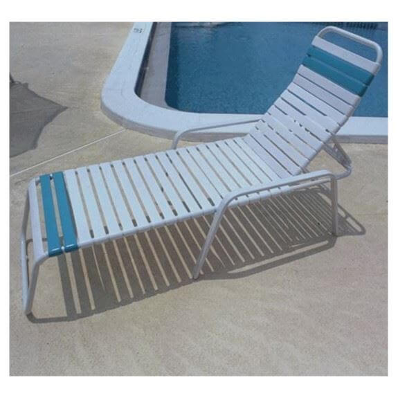 Regal Vinyl Chaise Lounge with Arms - 16" Elevated Seat Height - Picnic ...